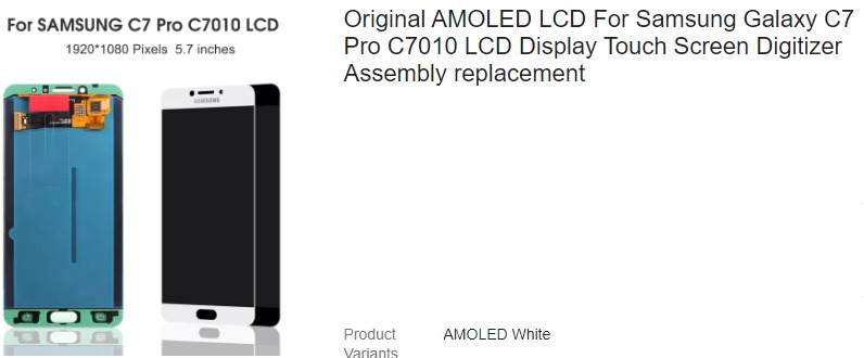 Samsung C7 Pro LCD Replacment, Mobile Phones & Gadgets, Mobile & Gadget ...
