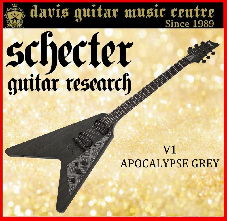 Schecter V-1 Apocalypse Electric guitar Grey, Hobbies & Toys, Music ...