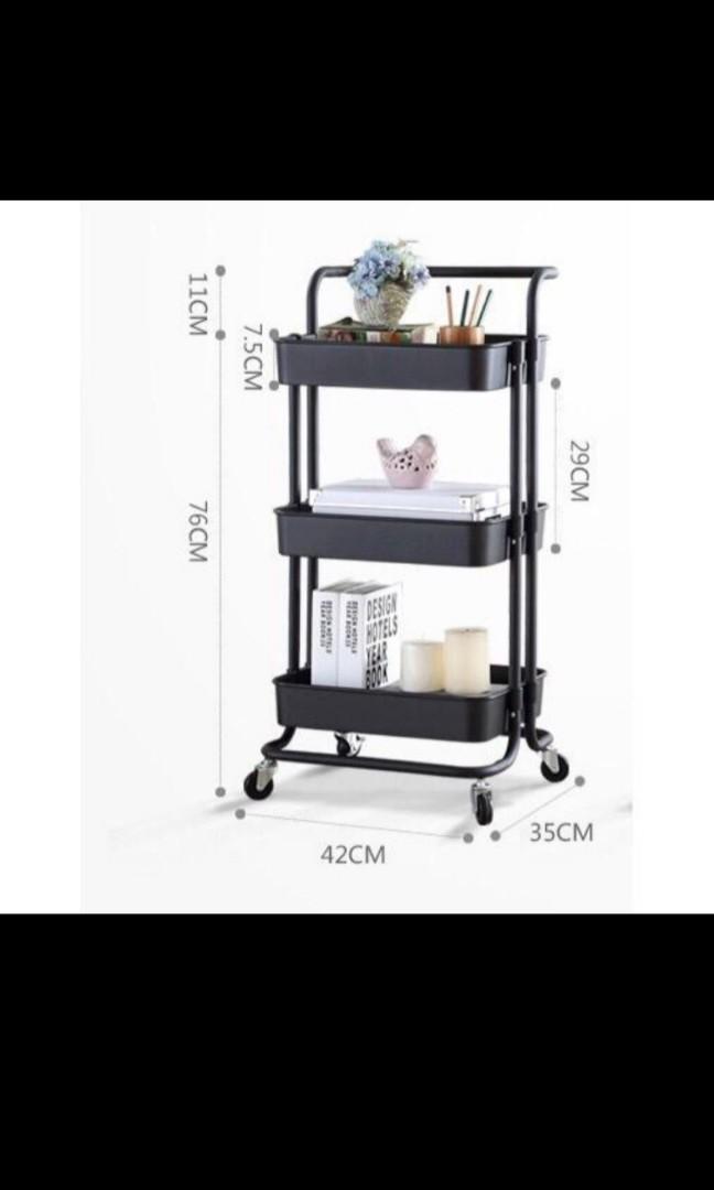 Set of trolley and 2 stools, Furniture & Home Living, Furniture ...