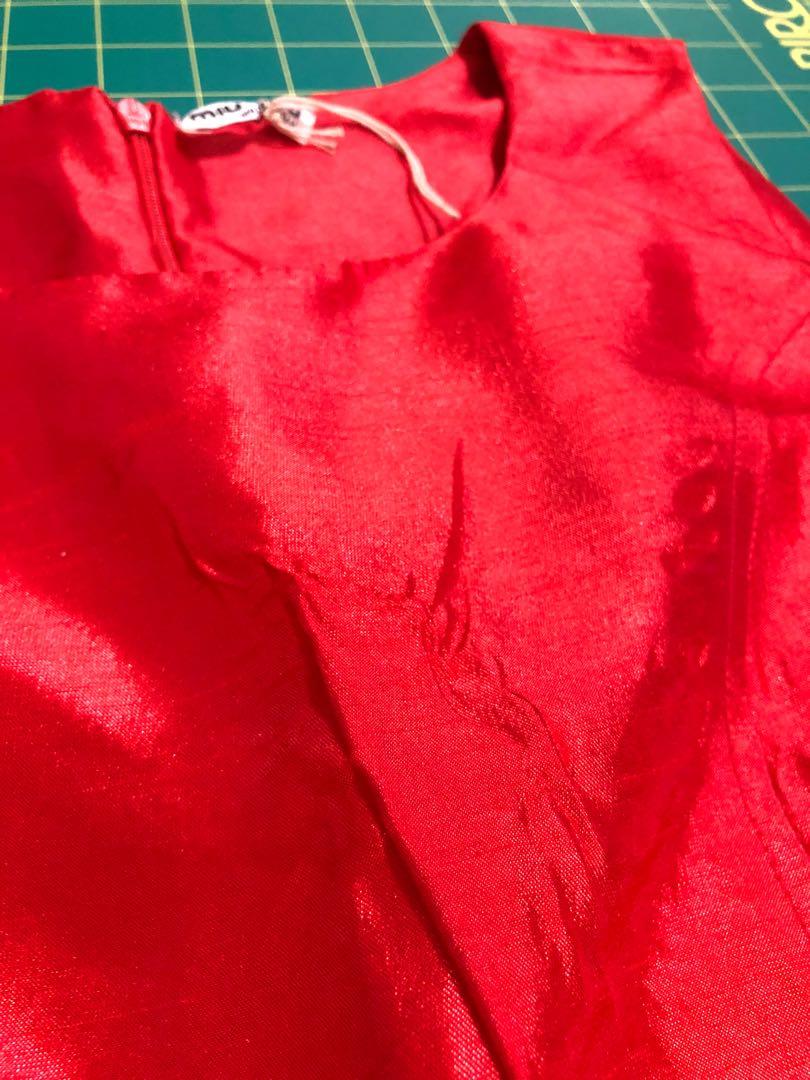 Shiny red top, Women's Fashion, Tops, Blouses on Carousell