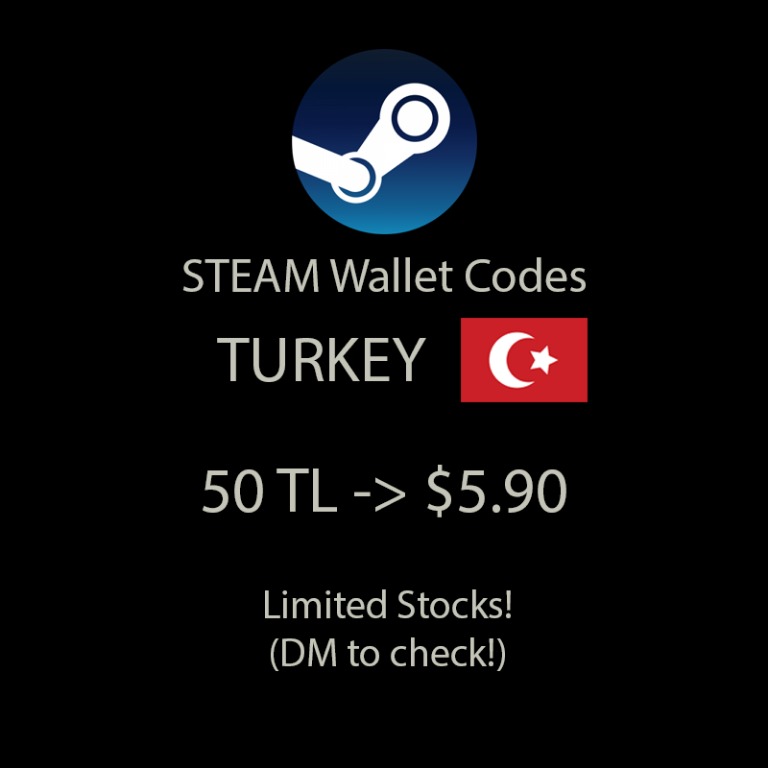 Steam Wallet Code (Turkey), Video Gaming, Gaming Accessories, Game Gift ...
