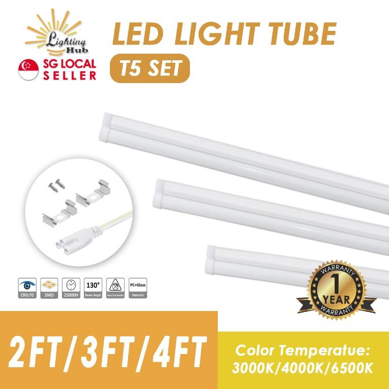 T5 LED TUBE FULL SET T5 SEAMLESS BRACKET TUBE 8W / 10W / 16W (2ft 3ft 4ft), Furniture & Home ...