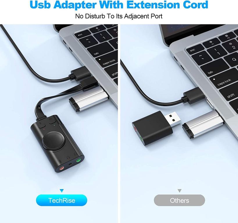 TechRise USB External Stereo Sound Adapter Splitter Converter ...