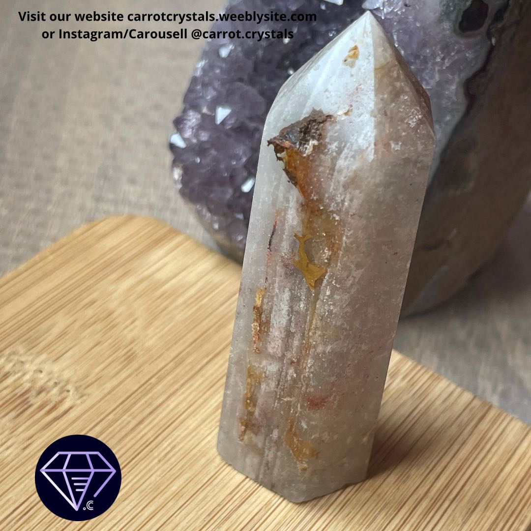 Thousand Layer Lodolite Quartz Pointer 7.7cm with full inclusion ...