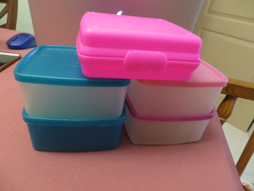 TUPPERWARE NEON (SHOCKING PINK) SANDWICH KEEPER WITH CLIP ON (FREE ...