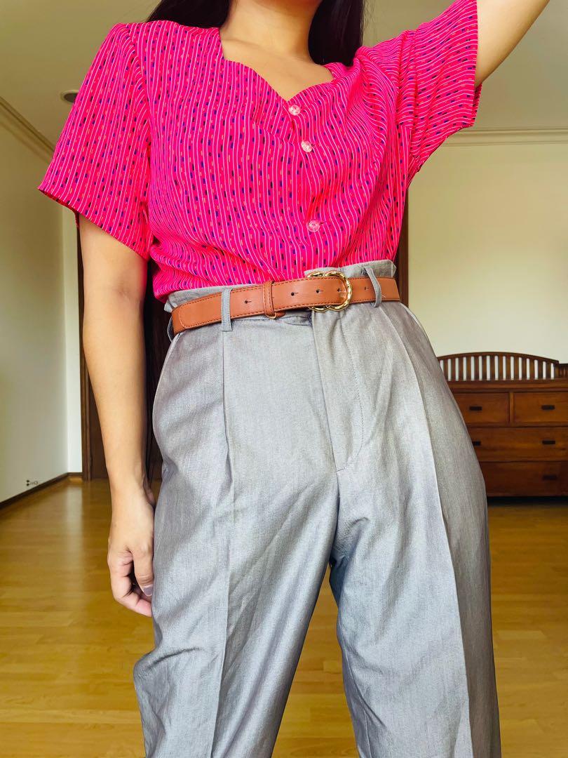 Vintage Geometric Pattern, Women's Fashion, Tops, Blouses on Carousell