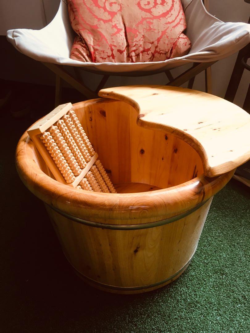 Wooden foot spa bucket, Beauty & Personal Care, Foot Care on Carousell