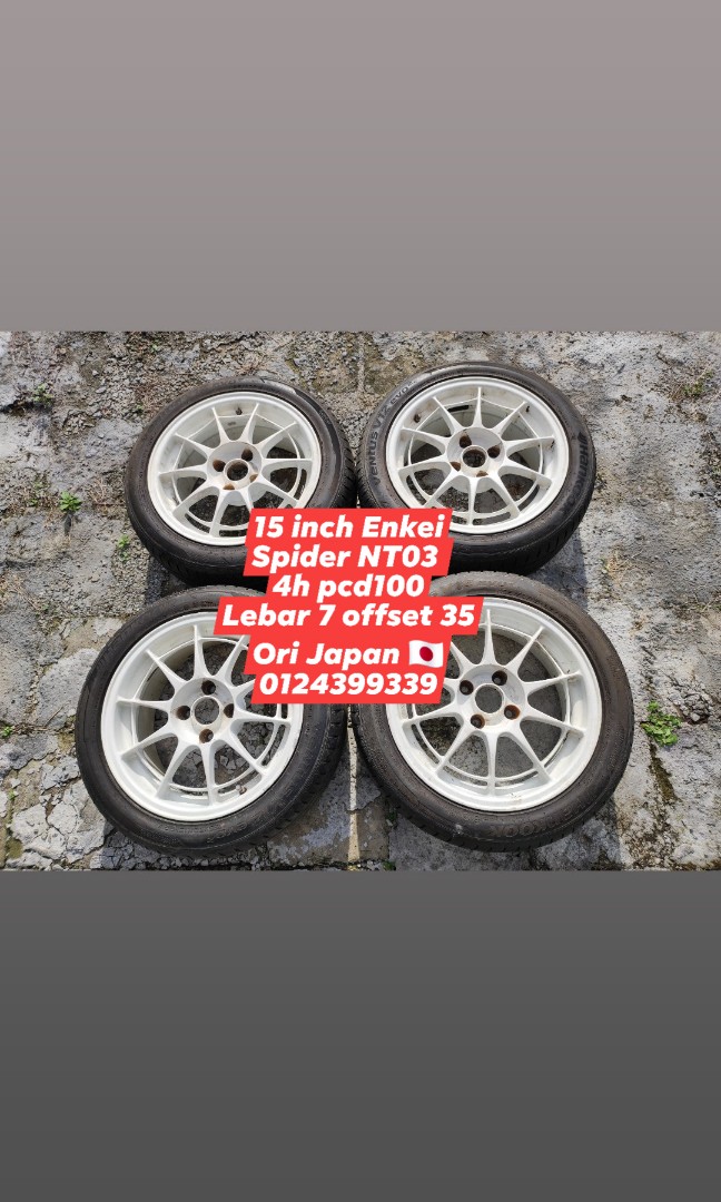 15 inch Enkei Spider NT03 sport rim 🇯🇵, Auto Accessories on Carousell