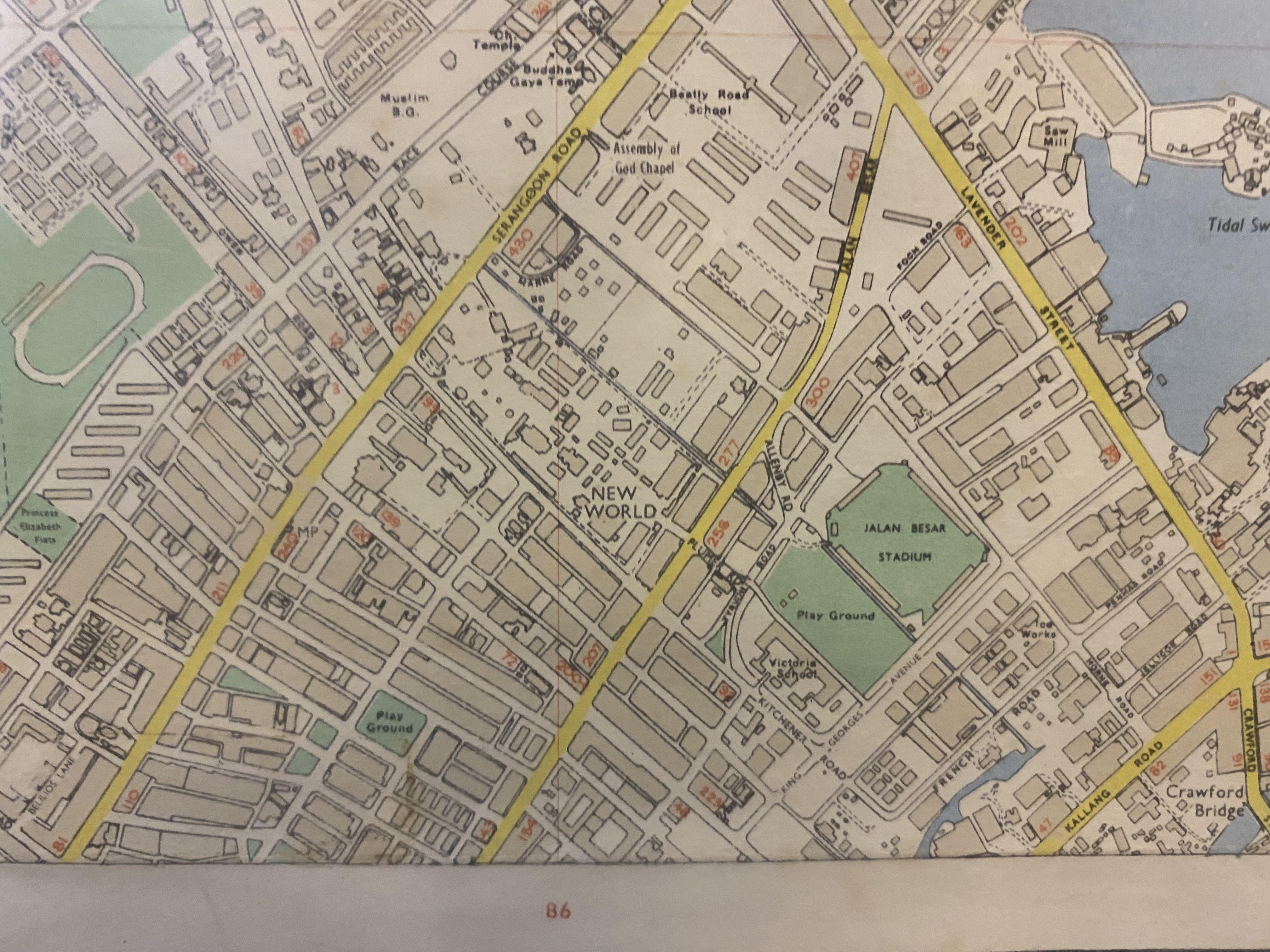 1959 Map of Kallang by Far East Land Forces,, Furniture & Home Living ...