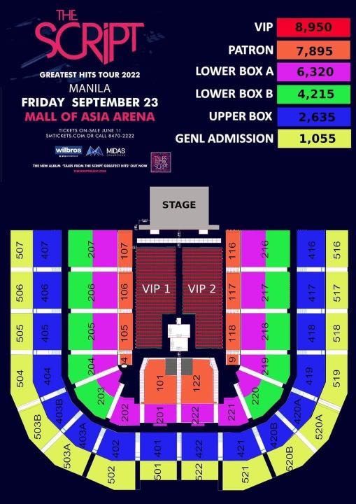 (1) VIP 1 The Script Concert Ticket in MOA (row H), Tickets & Vouchers ...