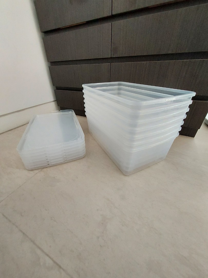 7 x Daiso Stackable Storage Boxes, Furniture & Home Living, Home ...