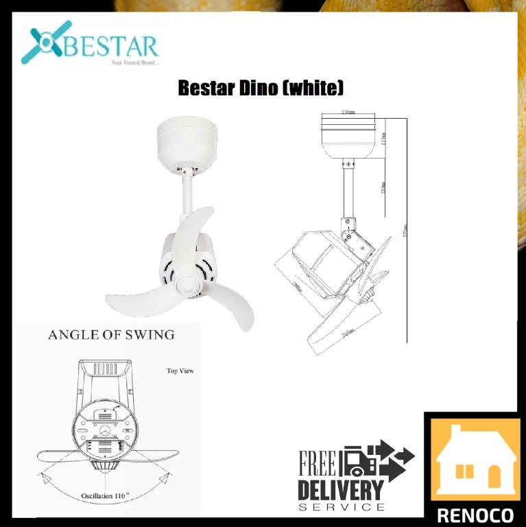 Bestar Dino ceiling mount fan, Furniture & Home Living, Lighting & Fans ...