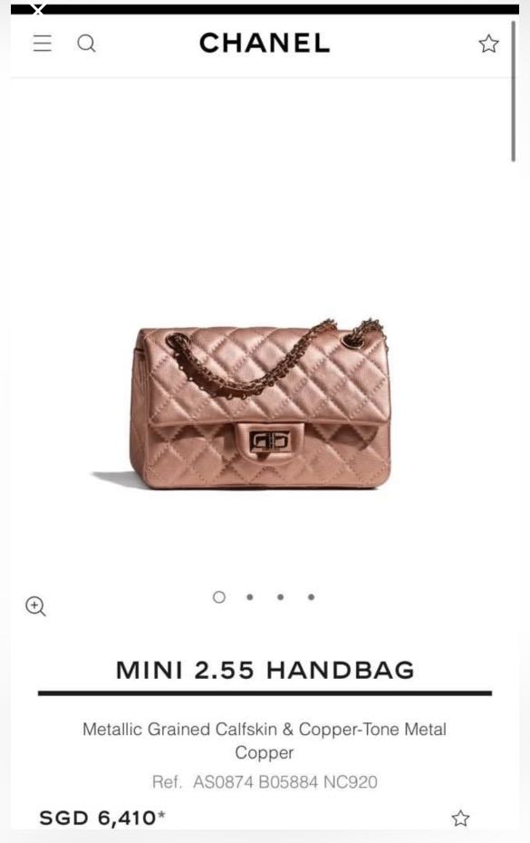 Chanel mini reissue 2.55 rose gold, Luxury, Bags & Wallets on Carousell