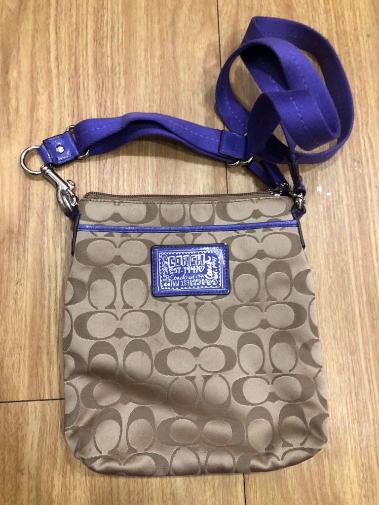 Coach Purple sling Bag, Women's Fashion, Bags & Wallets, Cross-body ...