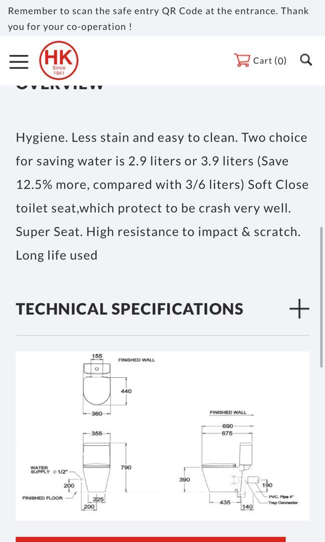 Cotto toilet bowl WC (BNIB), Furniture & Home Living, Bathroom ...