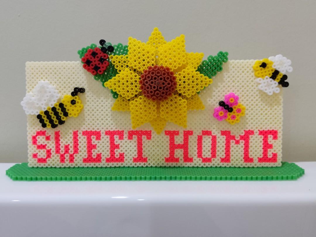 Customised handmade perler bead name plate gift, Hobbies & Toys ...