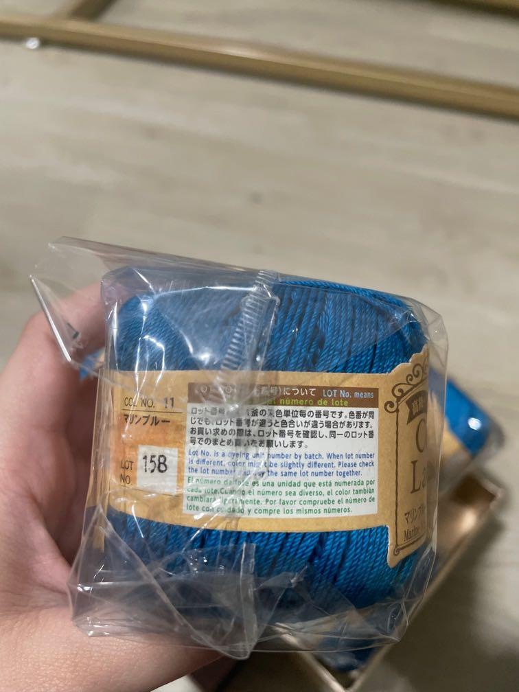 Daiso Knitting Lace Cotton Yarns - Marine Blue, Hobbies & Toys ...