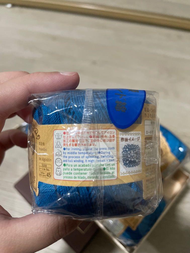 Daiso Knitting Lace Cotton Yarns - Marine Blue, Hobbies & Toys ...