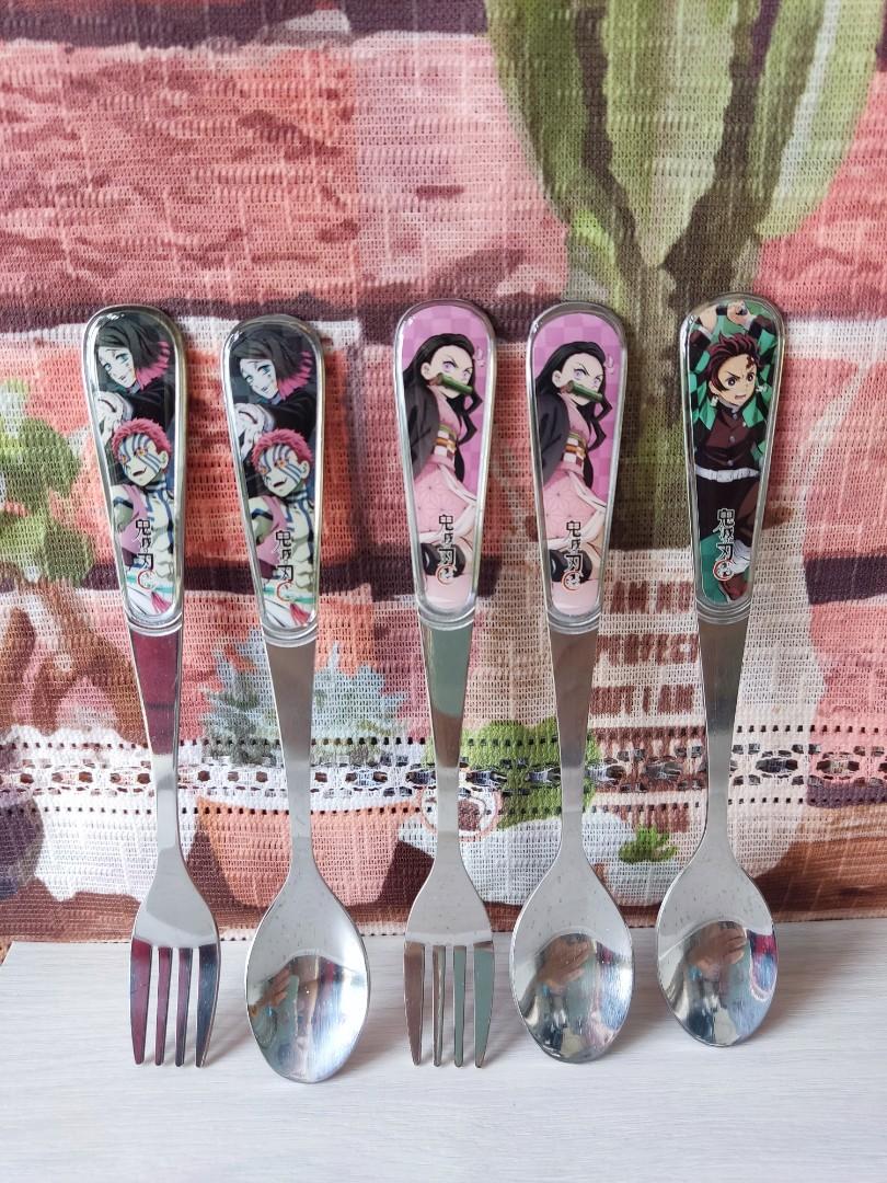Demon slayer spoon and fork..., Hobbies & Toys, Toys & Games on Carousell