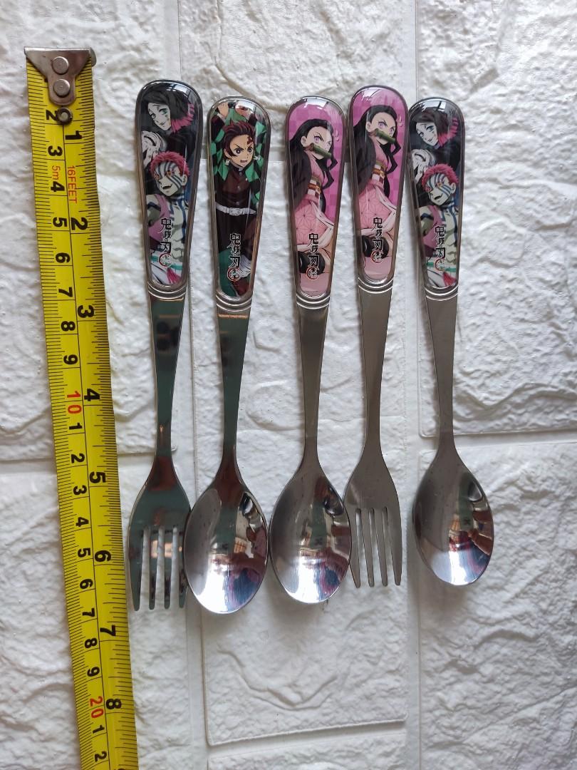Demon slayer spoon and fork..., Hobbies & Toys, Toys & Games on Carousell