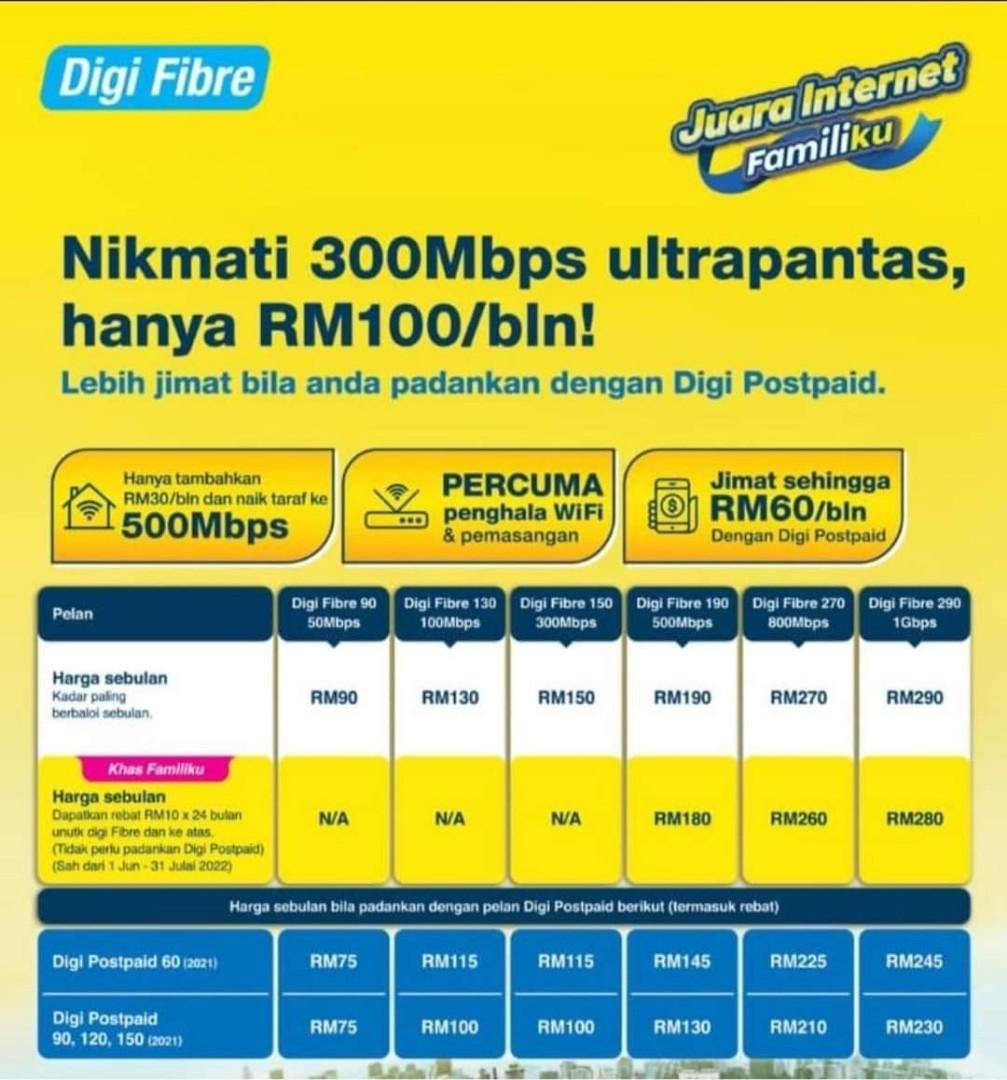 Fibre broadband 2022 Digi unlimited Internet, Mobile Phones & Gadgets, Mobile & Gadget ...