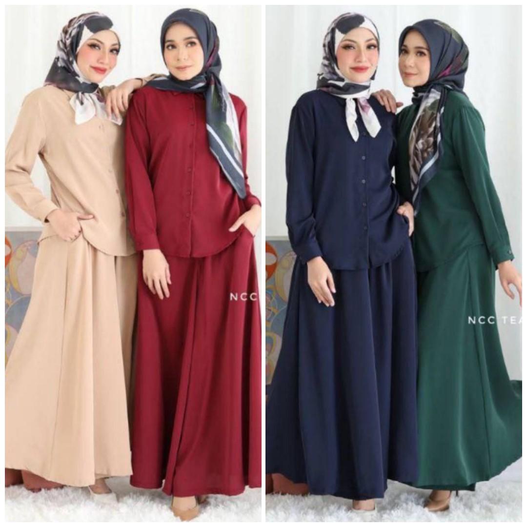 Hazira Pantsuit Muslimah Set, Women's Fashion, Muslimah Fashion, Baju ...