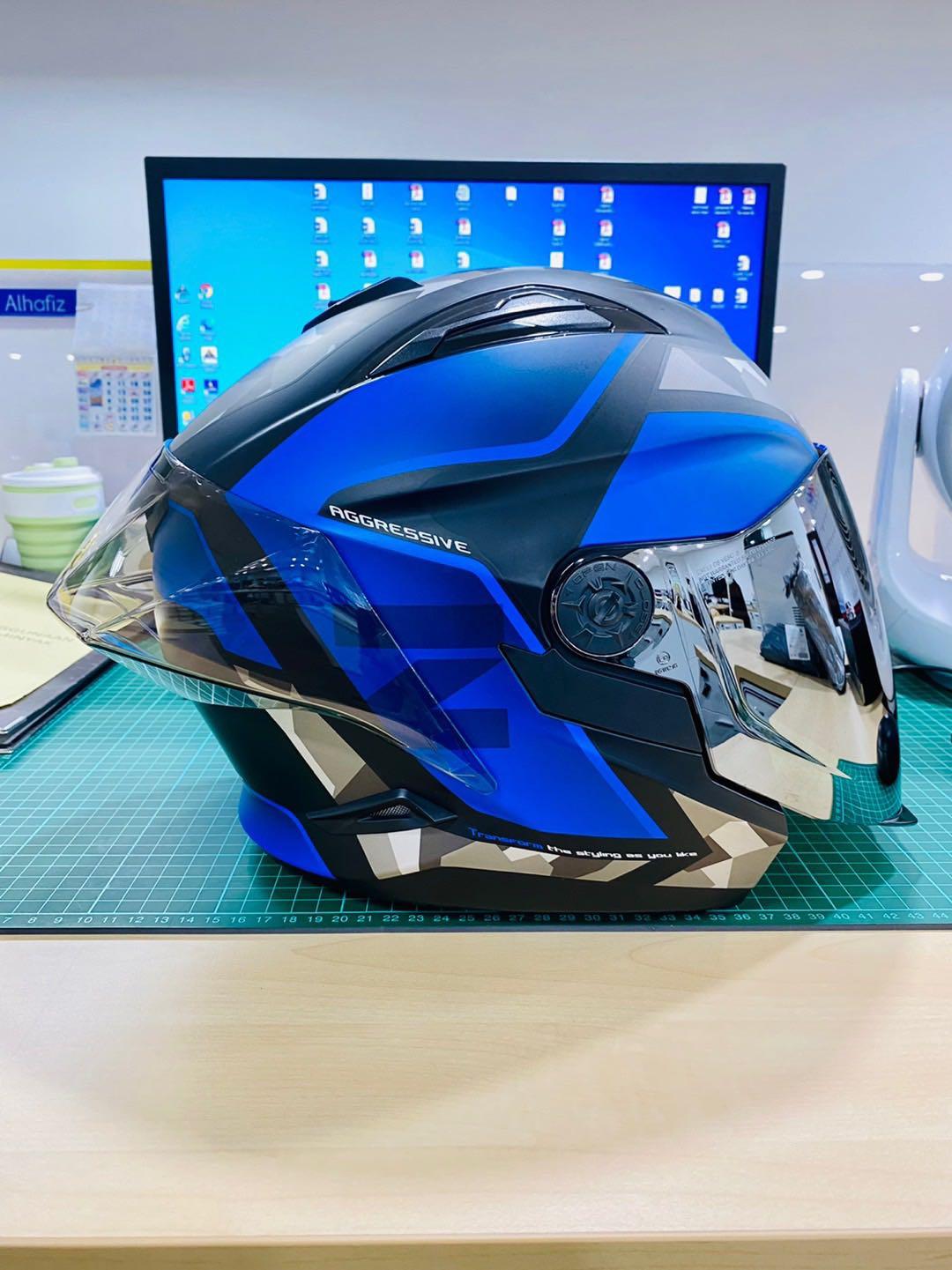 Helmet Zeus 613 Custom ‼️, Motorbikes on Carousell