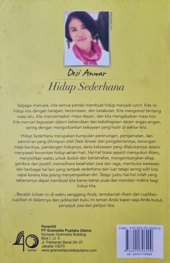 Hidup Sederhana - Desi Anwar, Buku & Alat Tulis, Buku di Carousell
