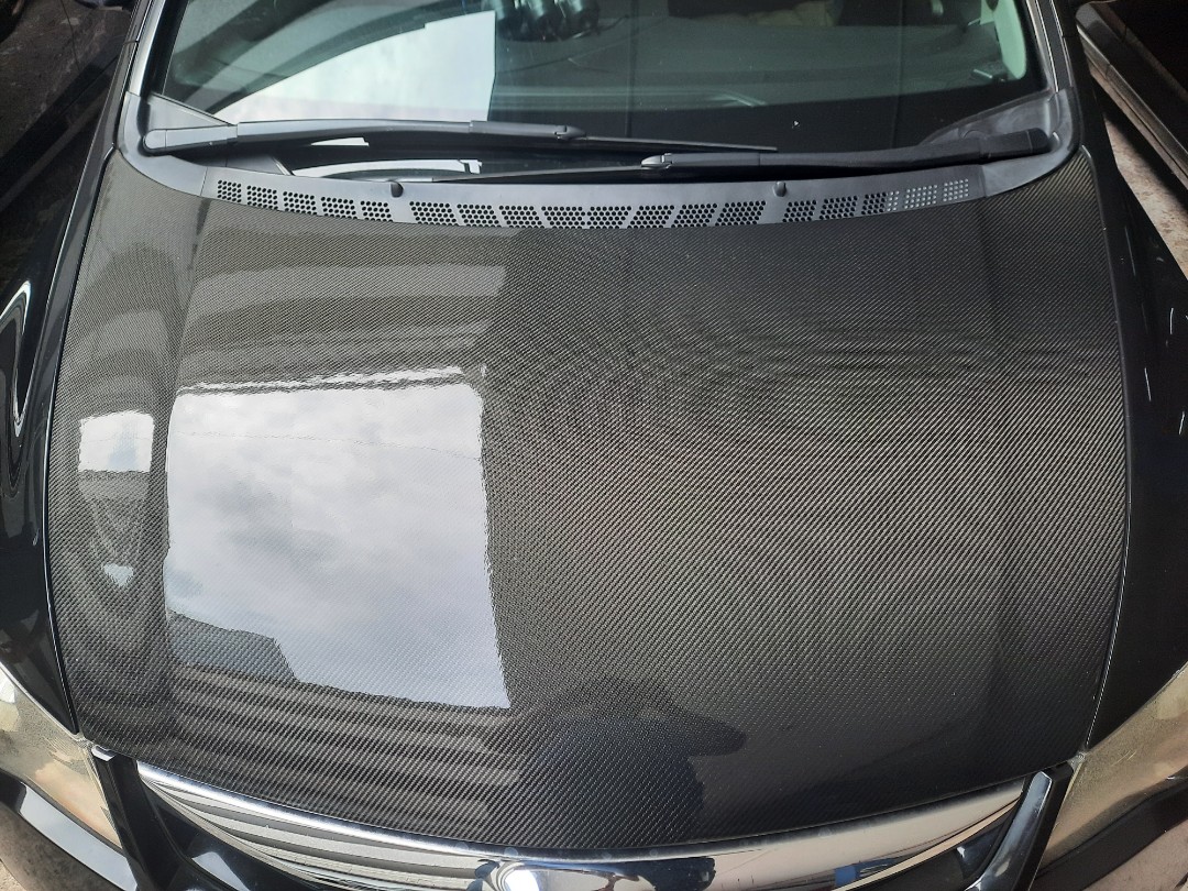 Honda civic FD carbon hood, Car Accessories, Accessories on Carousell