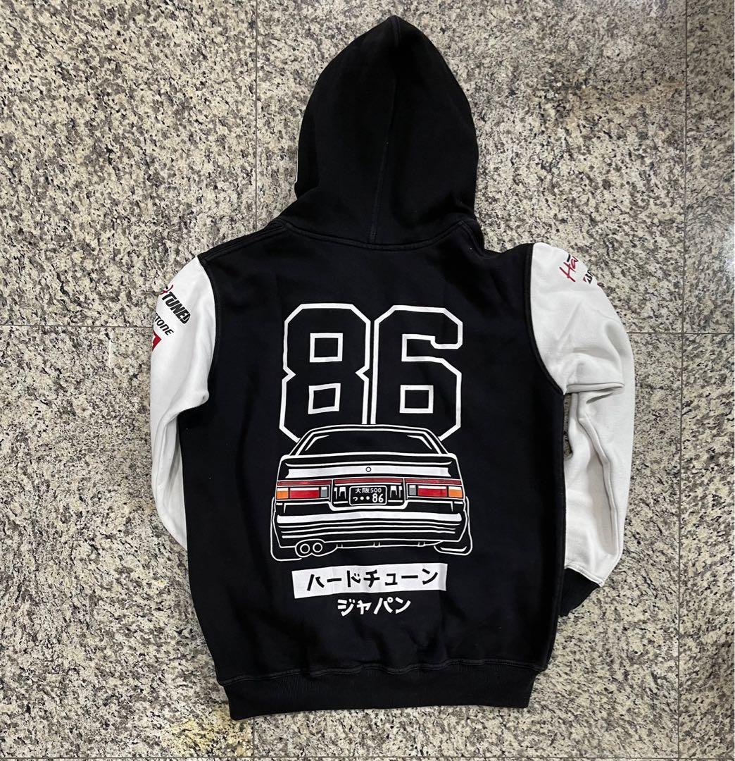 Initial D anime style jacket (Black/white), Men's Fashion, Coats ...