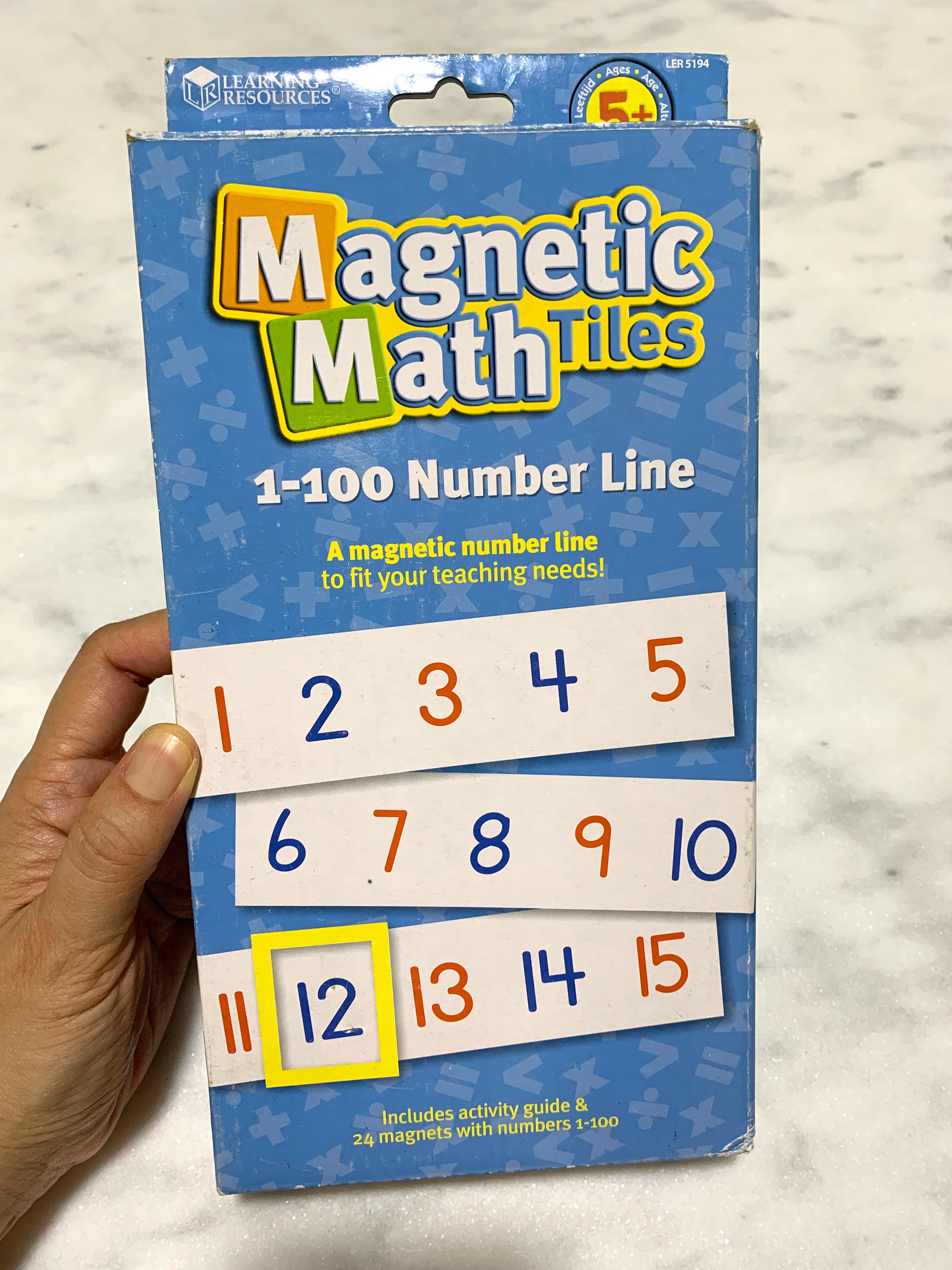 Learning Resources Magnetic Math Tiles 1-100 Number Line, Hobbies ...