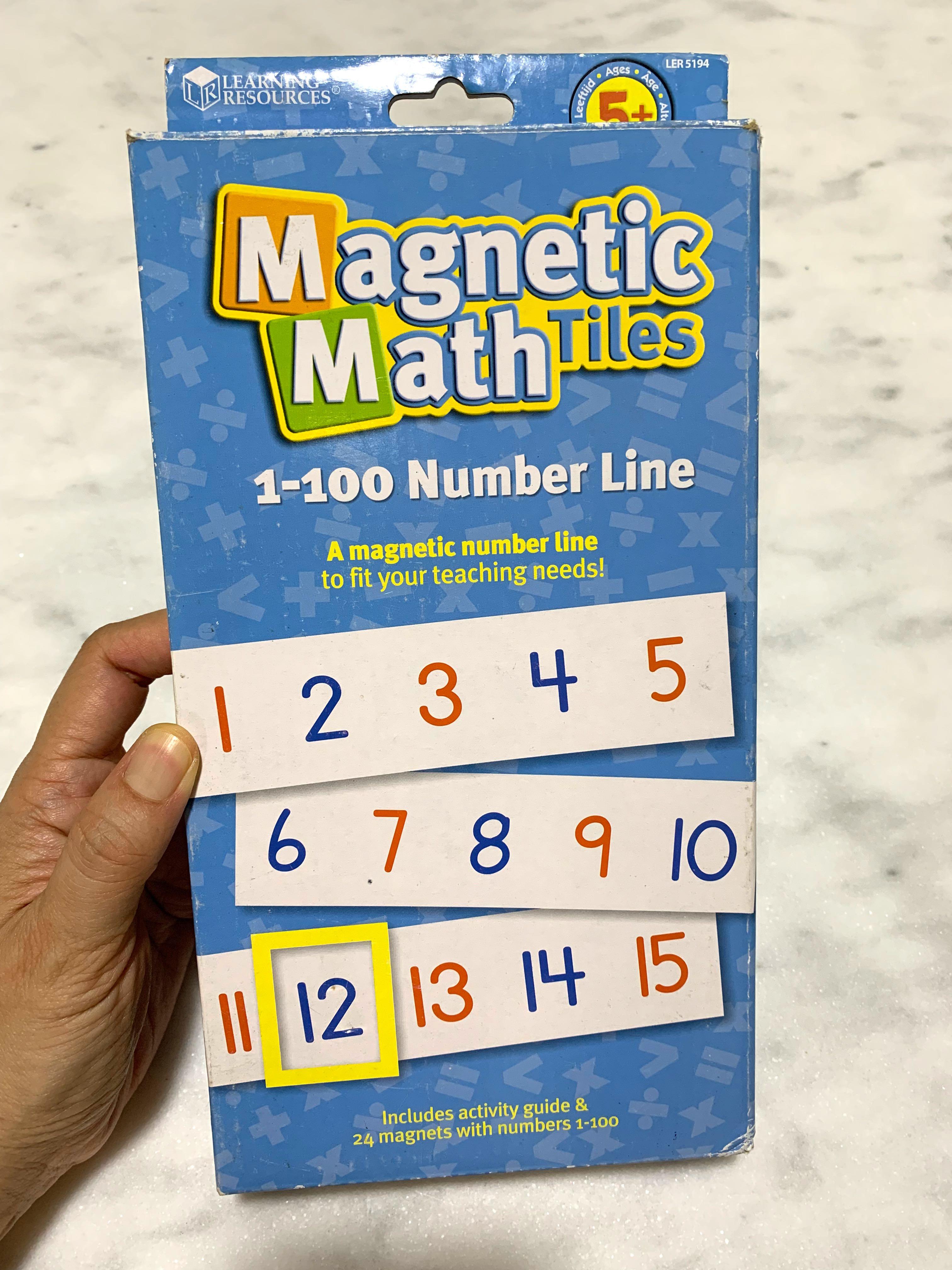 Learning Resources Magnetic Math Tiles 1-100 Number Line, Hobbies ...