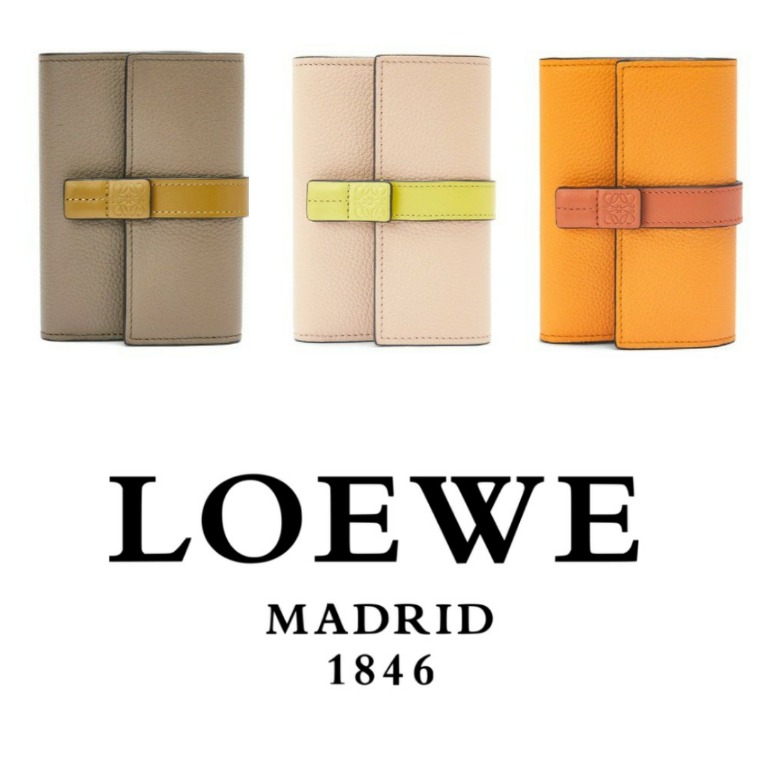 LOEWE Small Vertical Wallet in Grained Calfskin, Luxury, Bags & Wallets ...