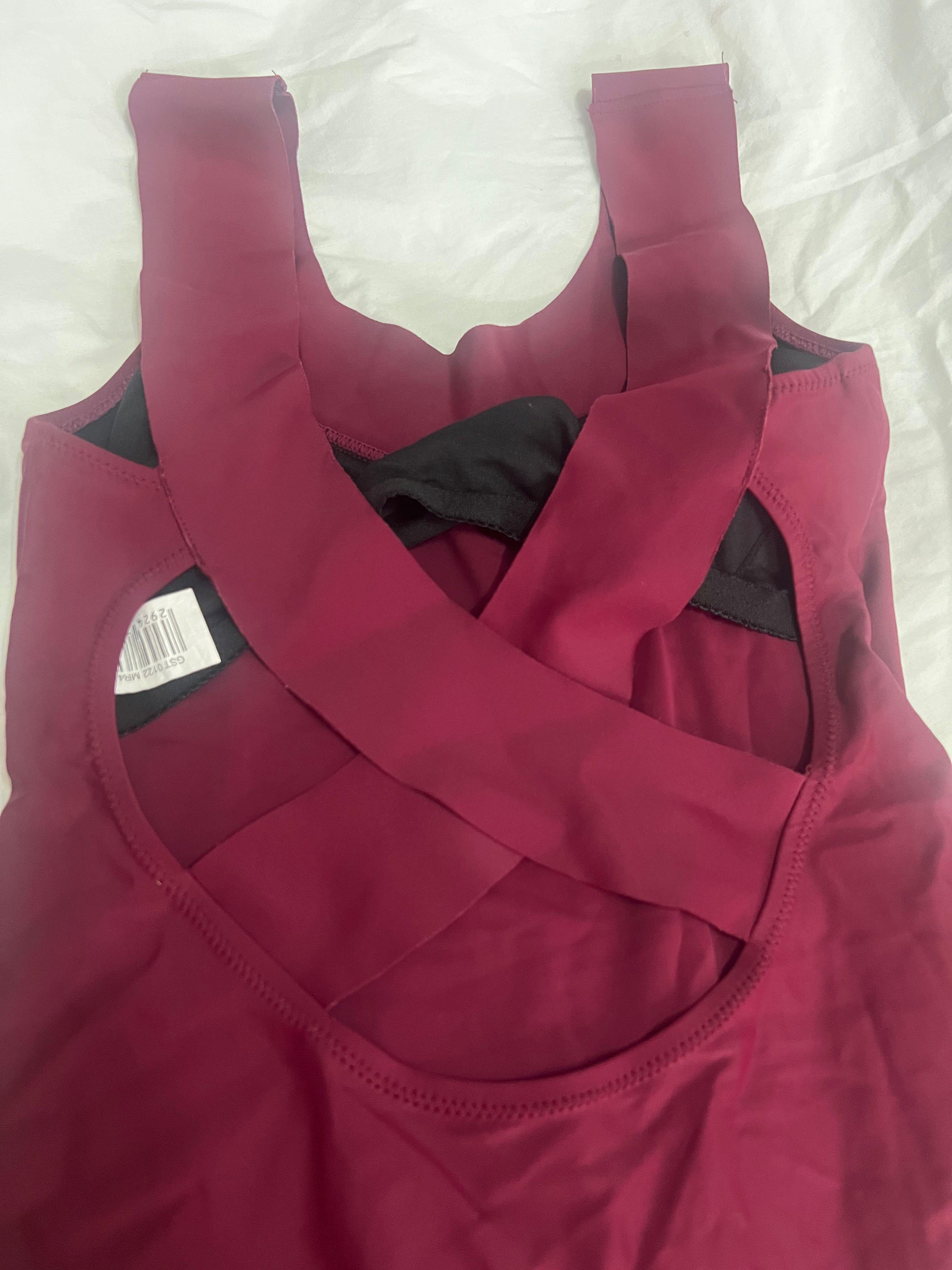 Maroon One Piece Swimsuit, Women's Fashion, Swimwear, Bikinis ...