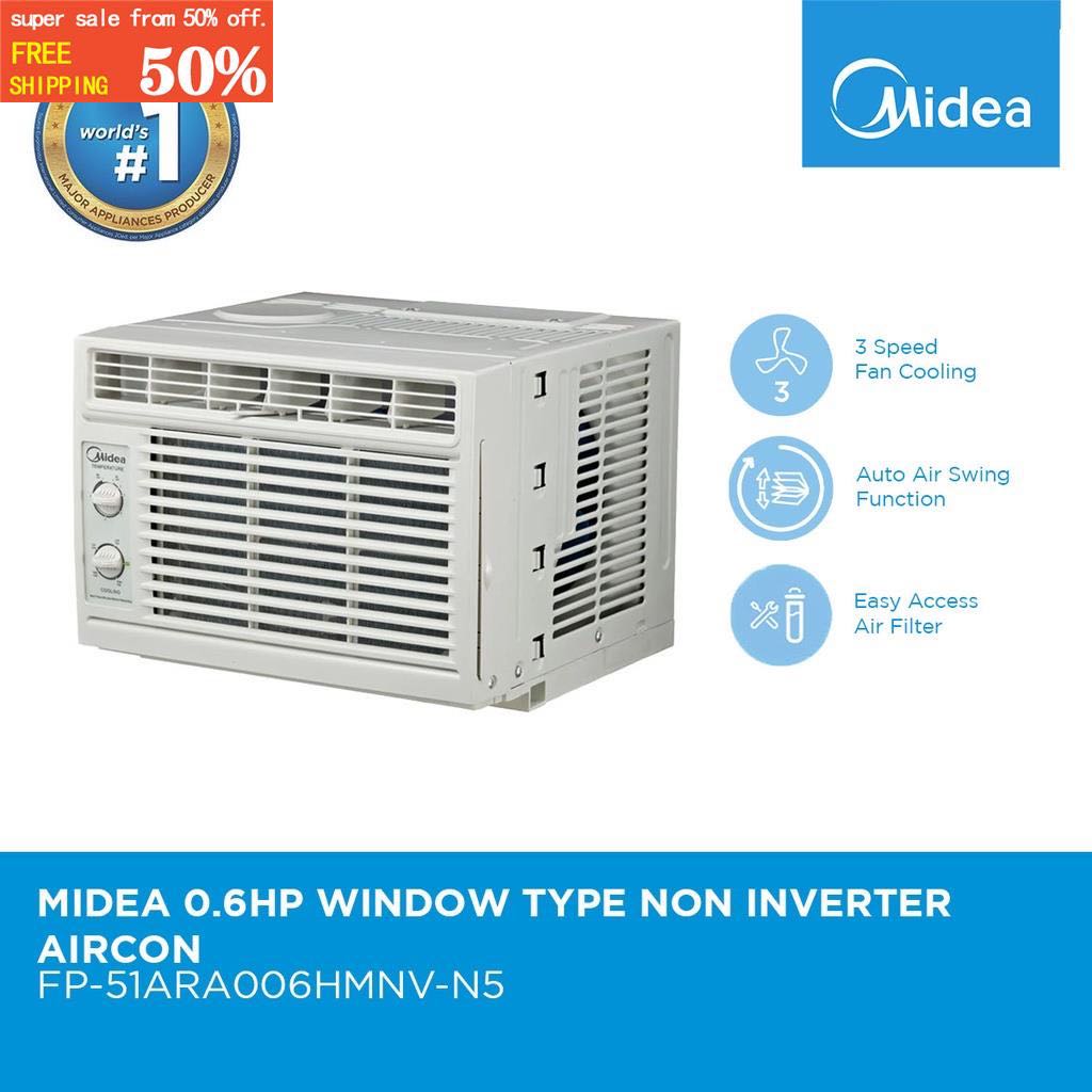 Midea Window Type Manual Non-Inverter, TV & Home Appliances, Air ...