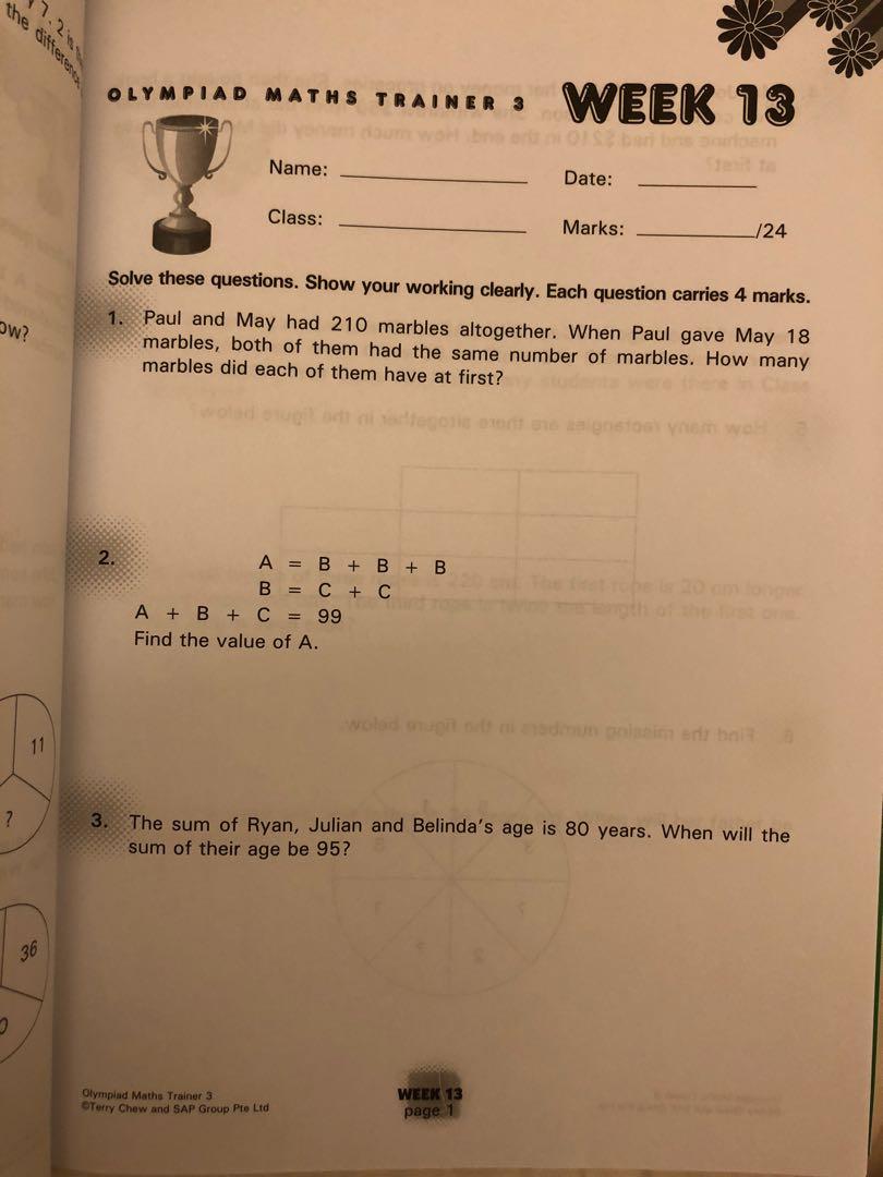 Olympiad Maths Trainer 3 9 10 Years Olympiad Maths Trainer 3 9 10 Years