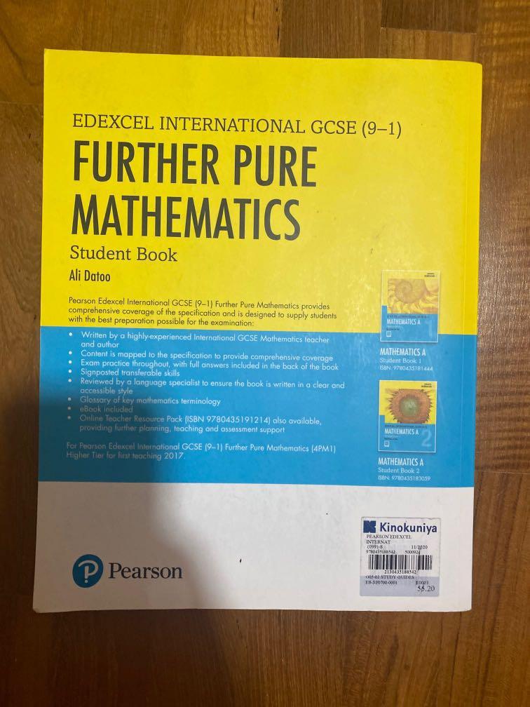 iGCSE (9-1) Pearson Edexcel Further Pure Mathematics Student Book ...