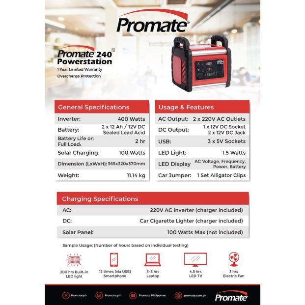 Promate Power station (power bank) and Solar Panel, Computers & Tech ...