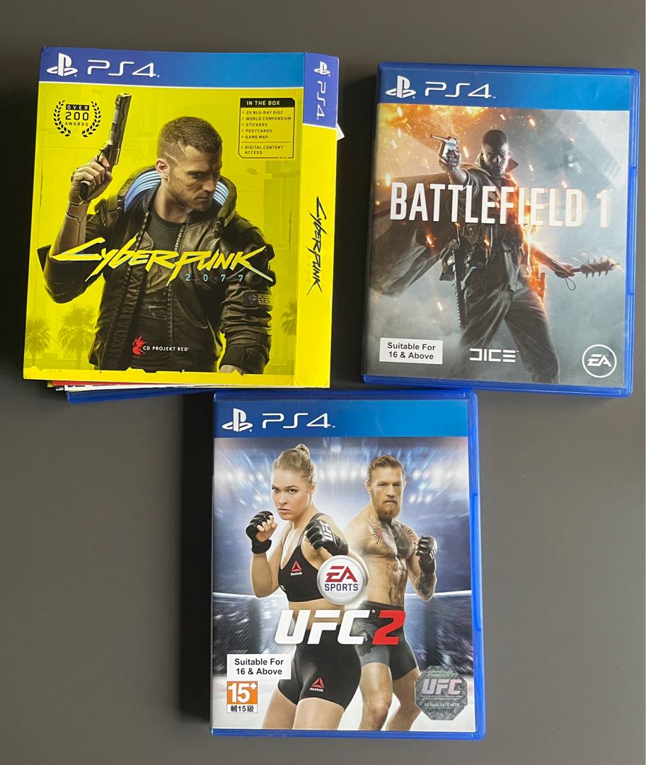 PS4 Games Cyberpunk 2099, UFC 2 & Battlefield 1, Video Gaming, Video ...