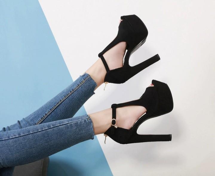 Ready Stock Black Heels Super High Heels modelling Heels Wedding heels ...