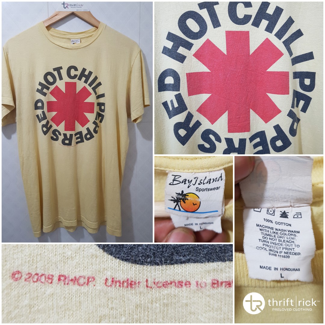 RED HOT CHILI PEPPERS YELLOW BAND TSHIRT BAY ISLAND SPORTSWEAR, Men's ...