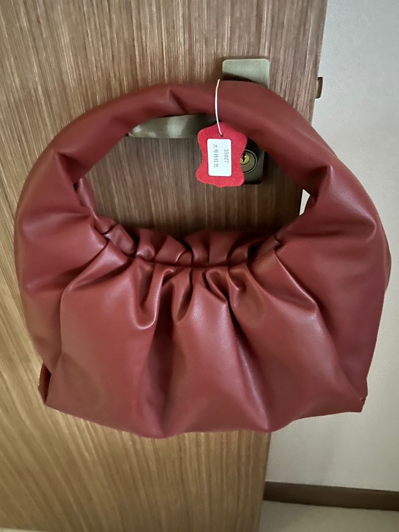 Red Soft Leather Hobo Bag, Women's Fashion, Bags & Wallets, Shoulder ...