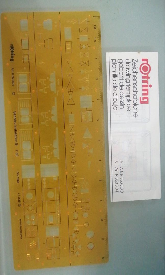 Rotring drawing template, Hobbies & Toys, Stationery & Craft ...