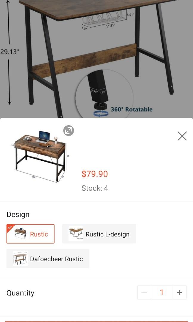 Rustic study table, Furniture & Home Living, Furniture, Tables & Sets ...