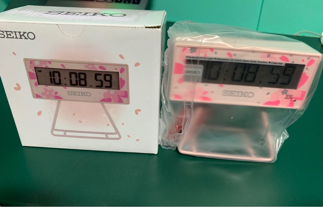Seiko Sakura Table Clock (Small) Limited Edition QHL082P, Furniture ...