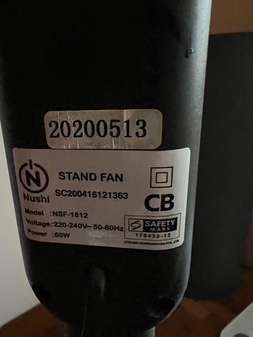 Standing Fan - Nushi - 16 inch - 5 blades, Furniture & Home Living ...