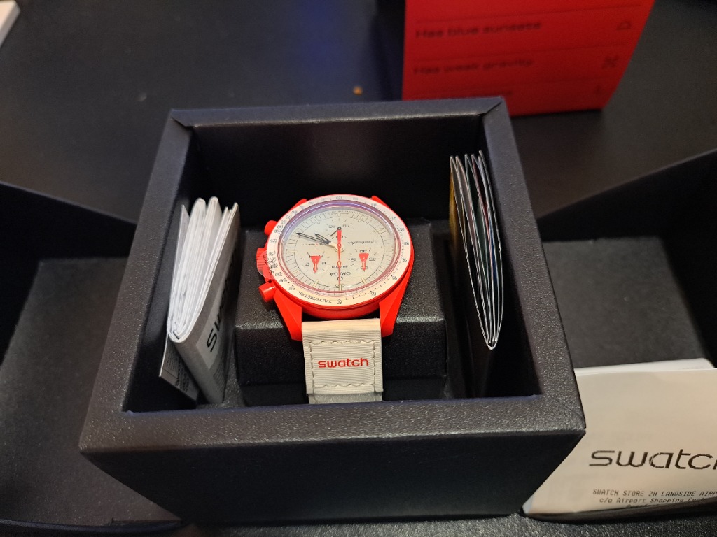 Swatch "Mission to Mars" Omega Moonswatch Red watch, Luxury, Watches on ...