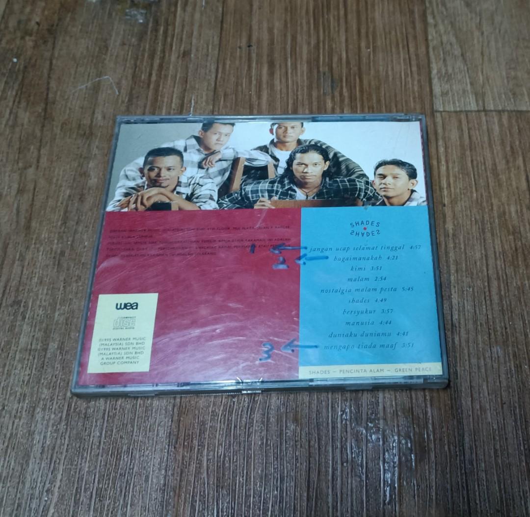 CD SHADES @1995 Warner Music.. album Studio Pertama kumpulan SHADES ...