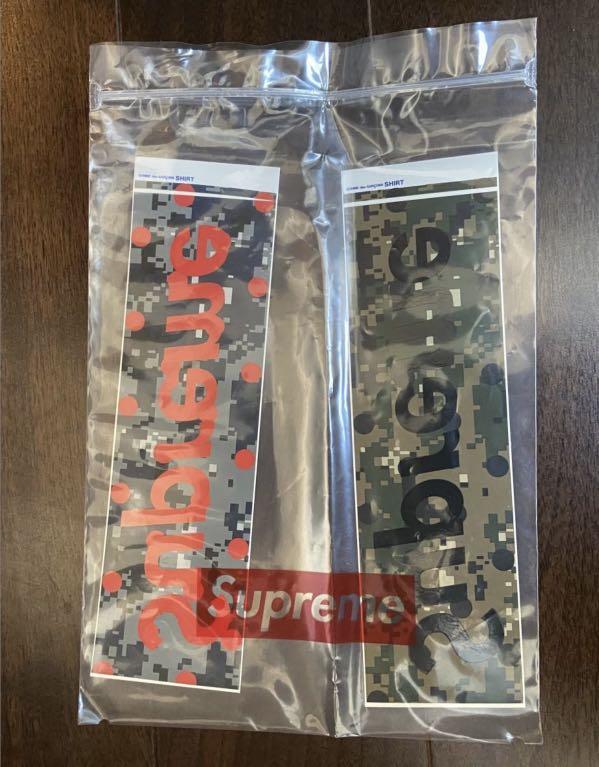 新品 2枚 SUPREME COMME des GARCONS Box logo Sticker CDG 貼紙, 興趣及遊戲, 收藏品及紀念品 ...
