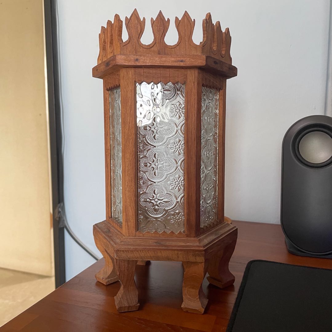 Antique Wood Lamp Outer, Furniture & Home Living, Lighting & Fans ...